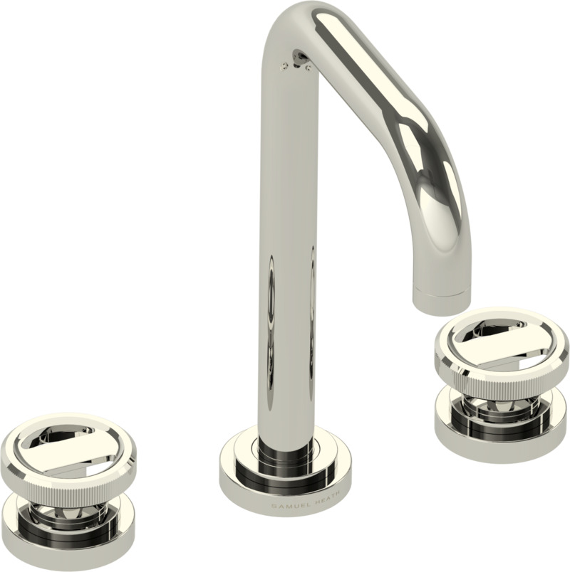 3 Hole lavatory filler without pop-up waste, 10 1/16" spout height ...