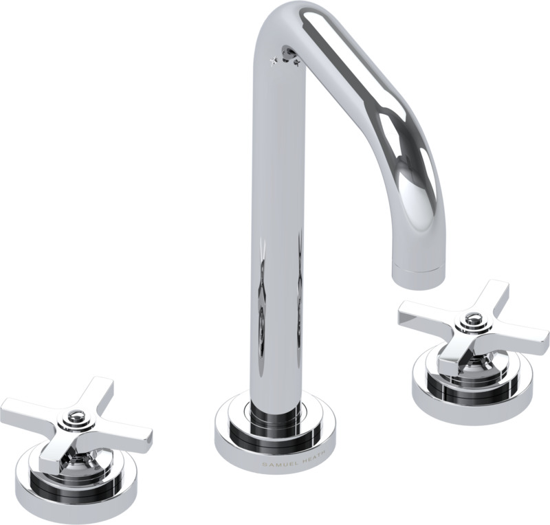 3 Hole lavatory filler without pop-up waste, 10 1/16" spout height ...