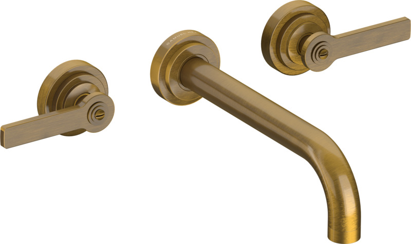 3 Hole wall mounted lavatory filler, 8 1/4" spout length - Samuel Heath US